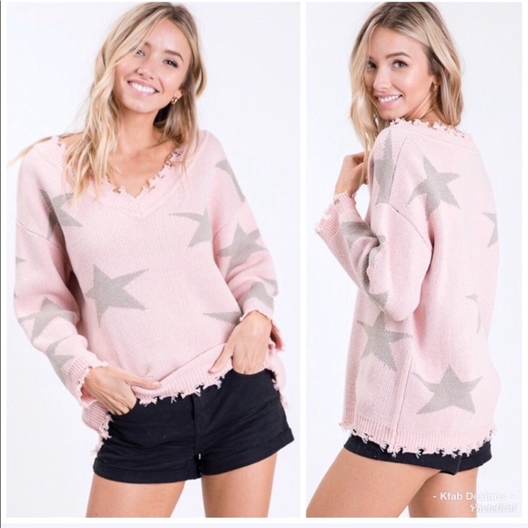 Sweaters | Last 2 Star Sweater With Distressed Detail | Poshmark
